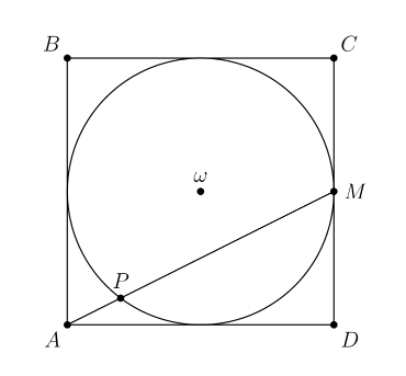 Prephub - unit square A B C D the inscribed circle omega intersects ...