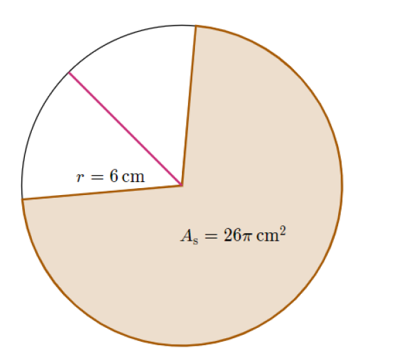 Prephub - A sector with a radius of 6 cm has a central angle measure of ...